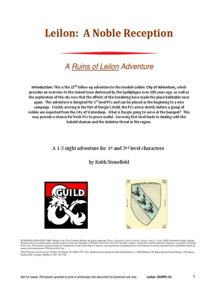 170788-Leilon - The Noble Reception L1 | PDF | Wizards Of The Coast ...