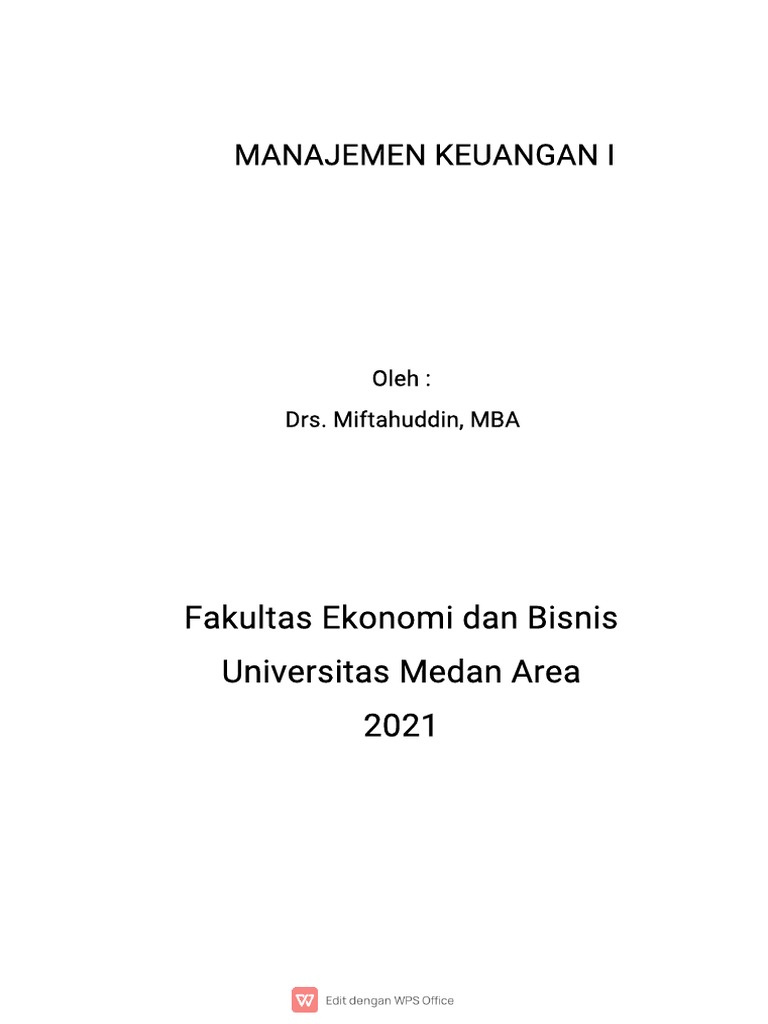 Buku Manajemen Keuangan I 2021 | PDF