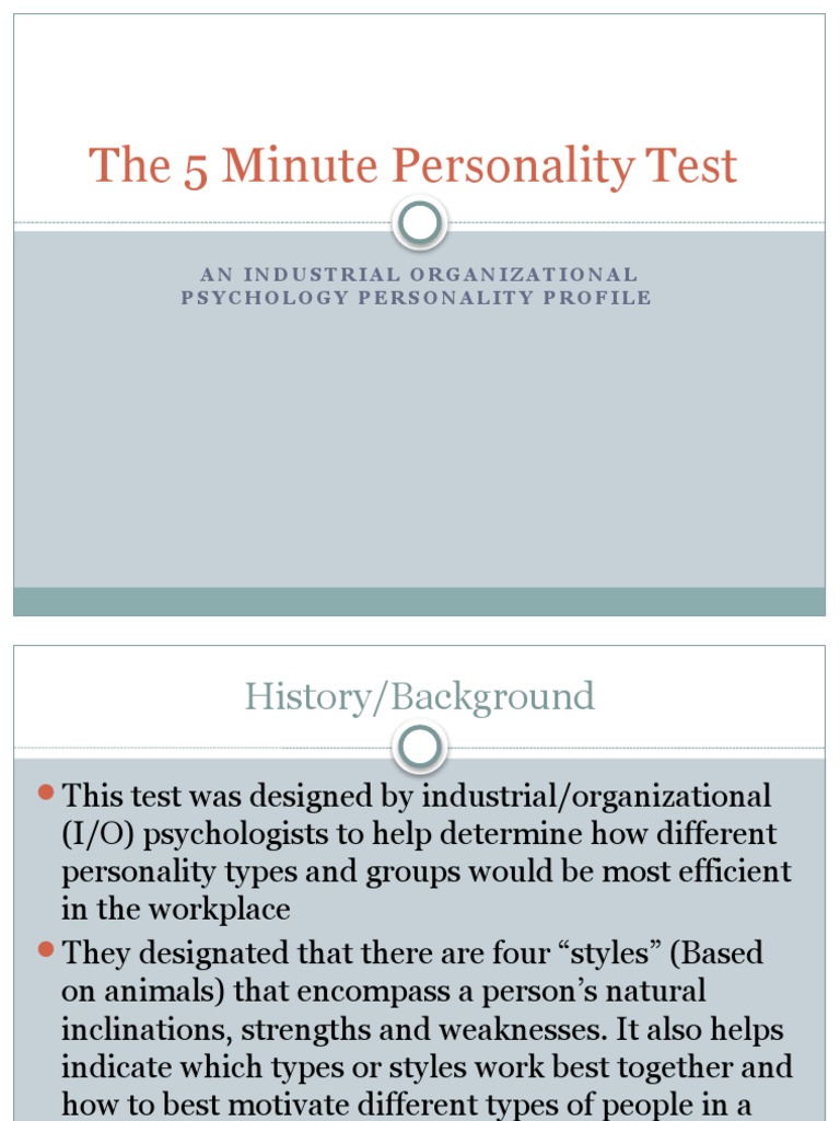 The 5 Minute Personality Test Animals Download Free Pdf Psychology