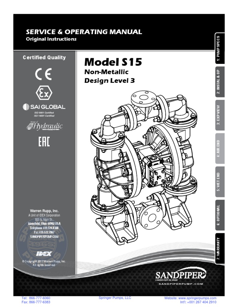 Sandpiper - s15nmdl3sm-sp VEOLIA BOMBA NEUMATICA | PDF | Thermoplastic ...