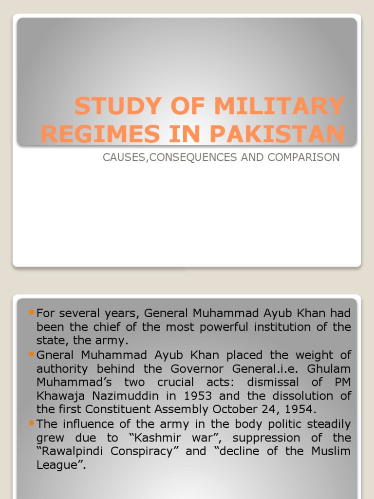 Military Regimes in Pakistan | PDF | Pakistan | Government
