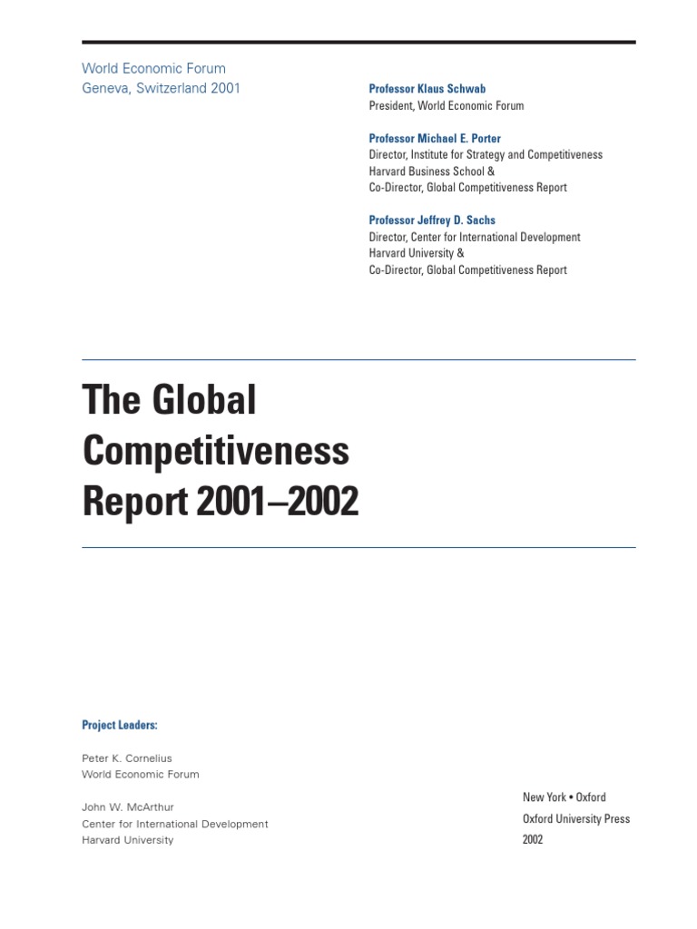 The Global Competitive Report 2001 | PDF | World Economic Forum ...
