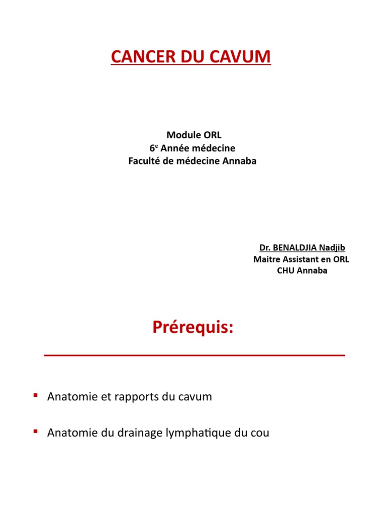 05 - Cancer Cavum (6e Année) | PDF | Radiothérapie | Cancer