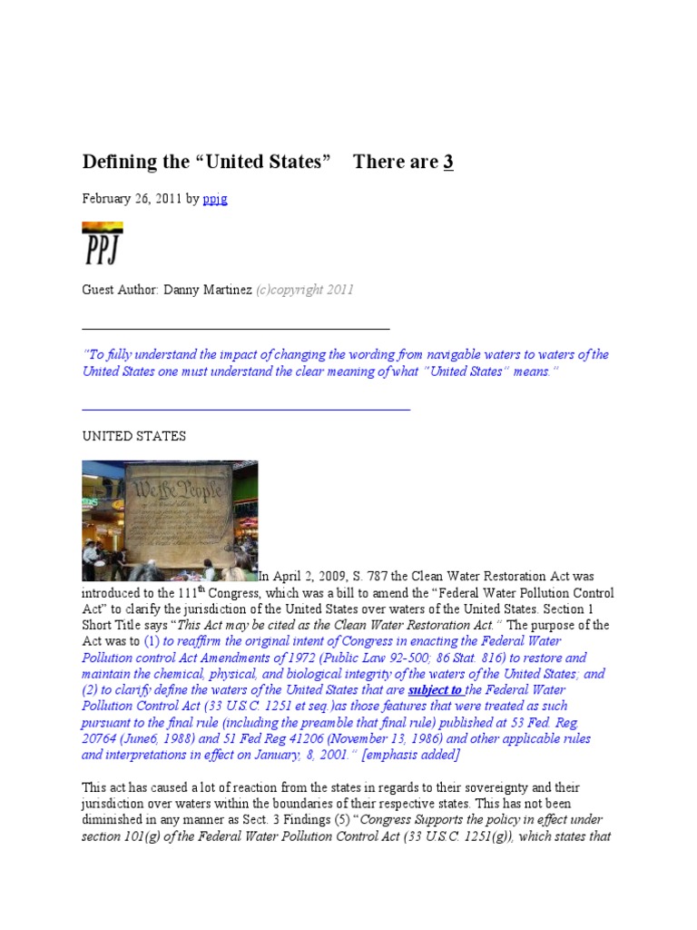 Defining The United States There Are 3 | PDF | Sovereignty | Article ...
