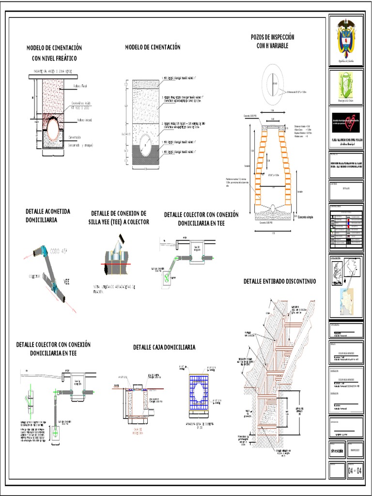 Pozos de Inspección Con H Variable: Sin Escala | PDF | Ingeniería ...