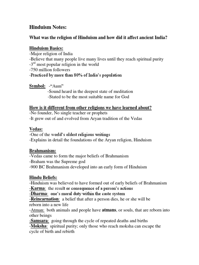4-History of Hinduism Notes | Download Free PDF | Indian Religions ...