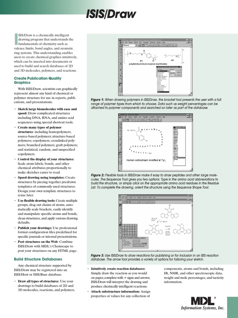 ISIS/Draw: Create Publication Quality Graphics | PDF | Polymers | Amino ...