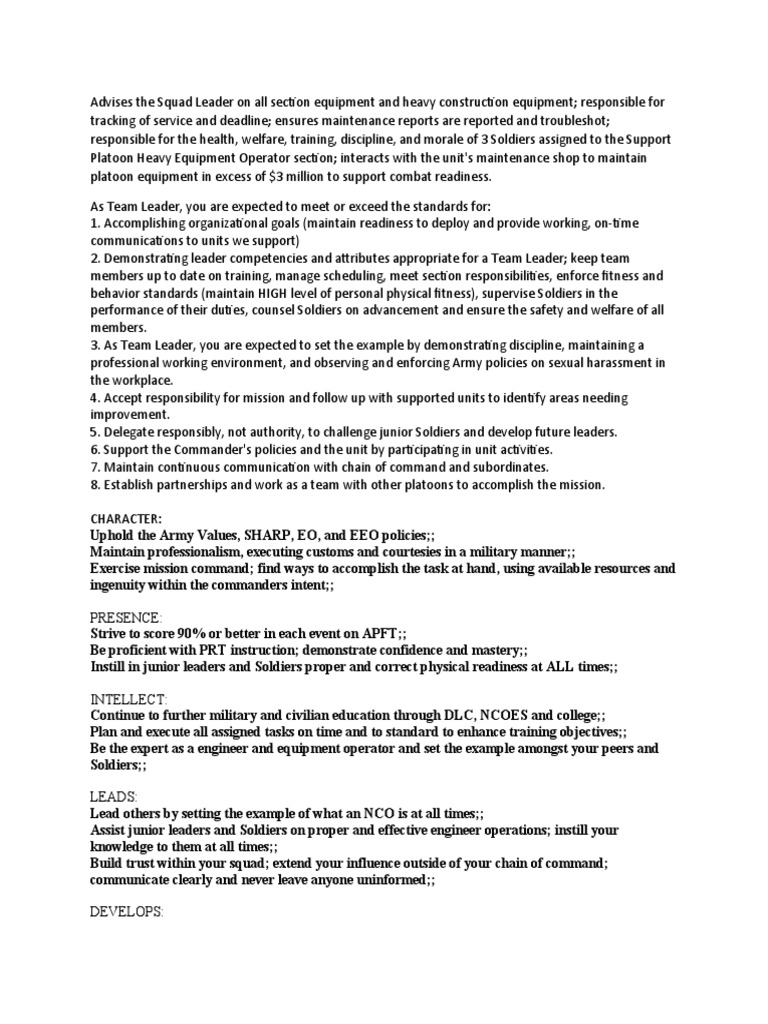 TeamLeader InitialCounseling | PDF | Platoon | Goal