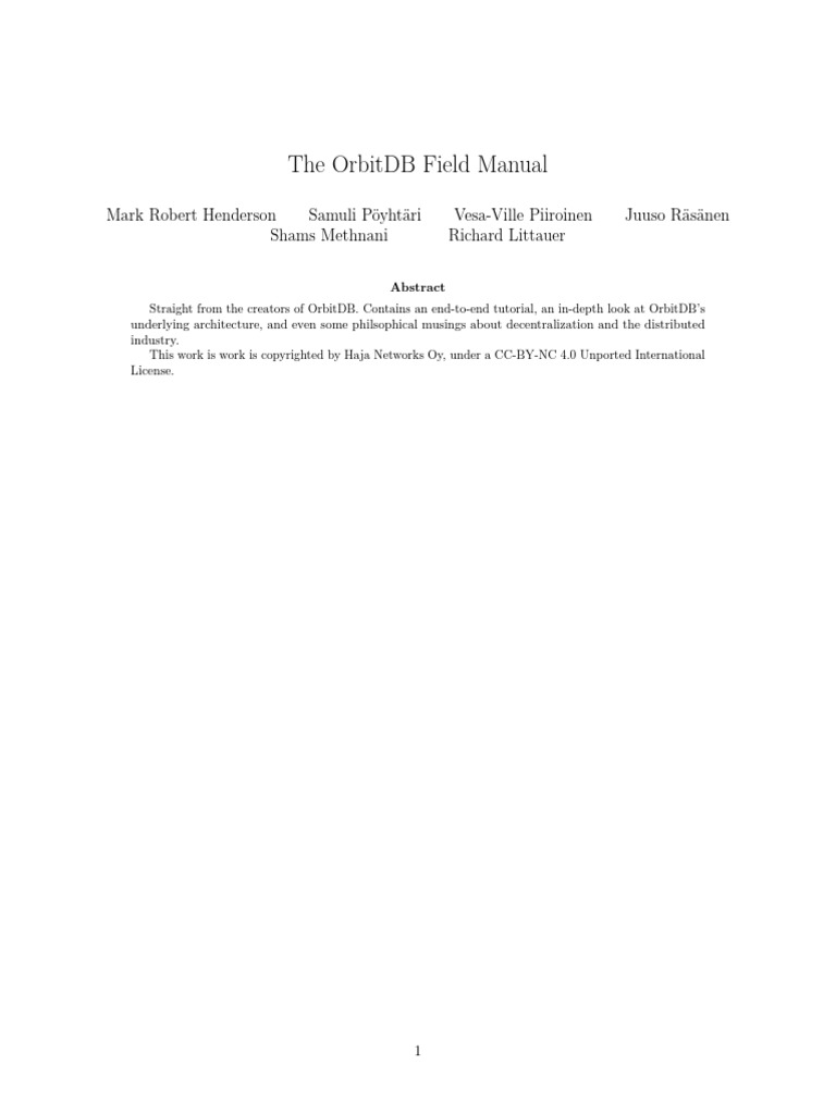 The Orbitdb Field Manual | PDF | Client–Server Model | Java Script