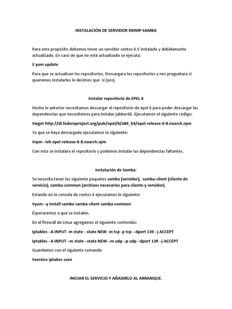 Instalación de Servidor Samba | PDF | Archivo de computadora ...