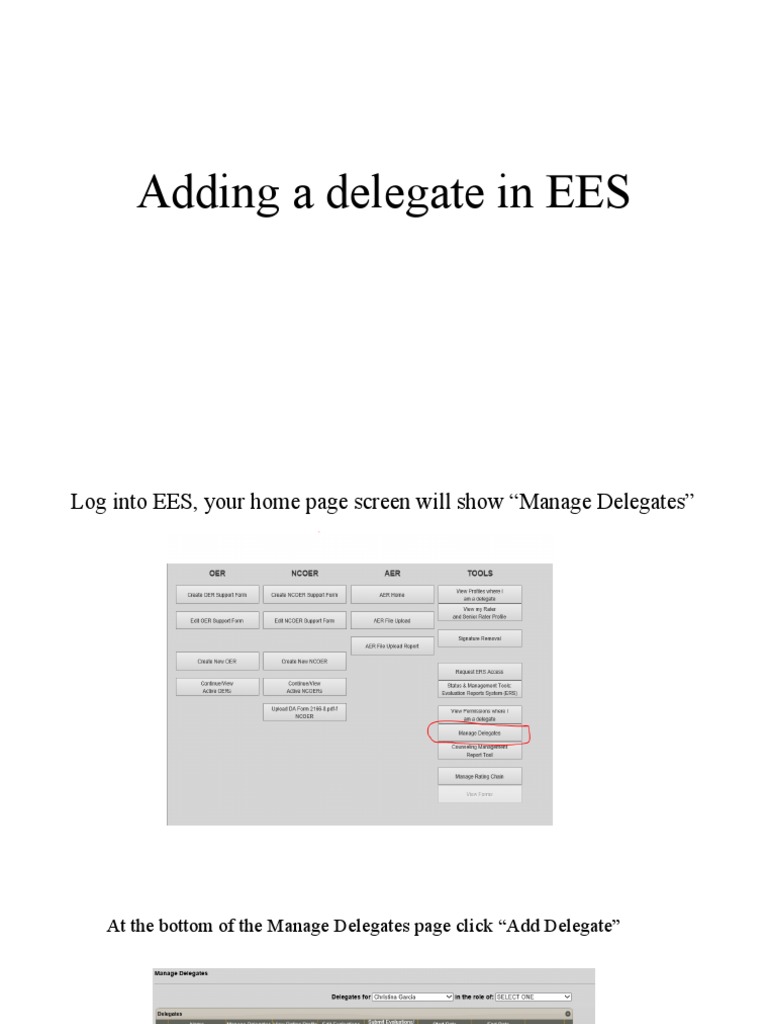 How to Add a Delegate in EES | PDF | Computers