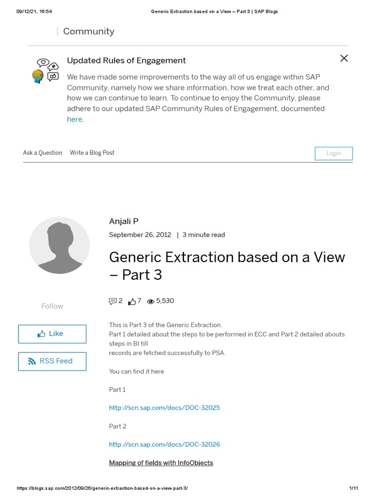 Generic Extraction Based On A View - Part 3 - SAP Blogs | PDF | Information Technology | Computing