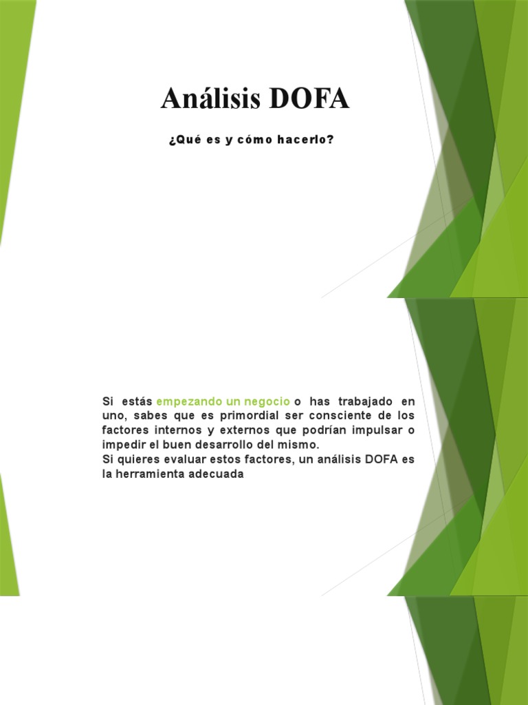 Presentación Análisis DOFA | PDF | Análisis FODA | Business