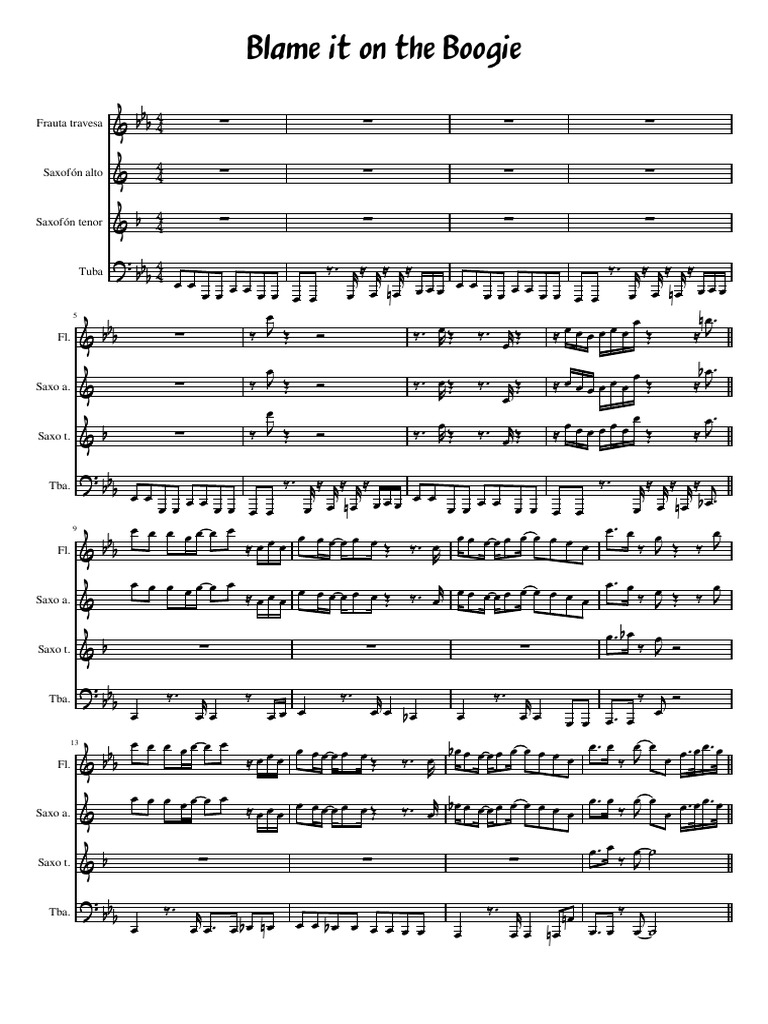 Blame It On The Boogie-Partitura - e - Partes | PDF | Pitch (Music ...