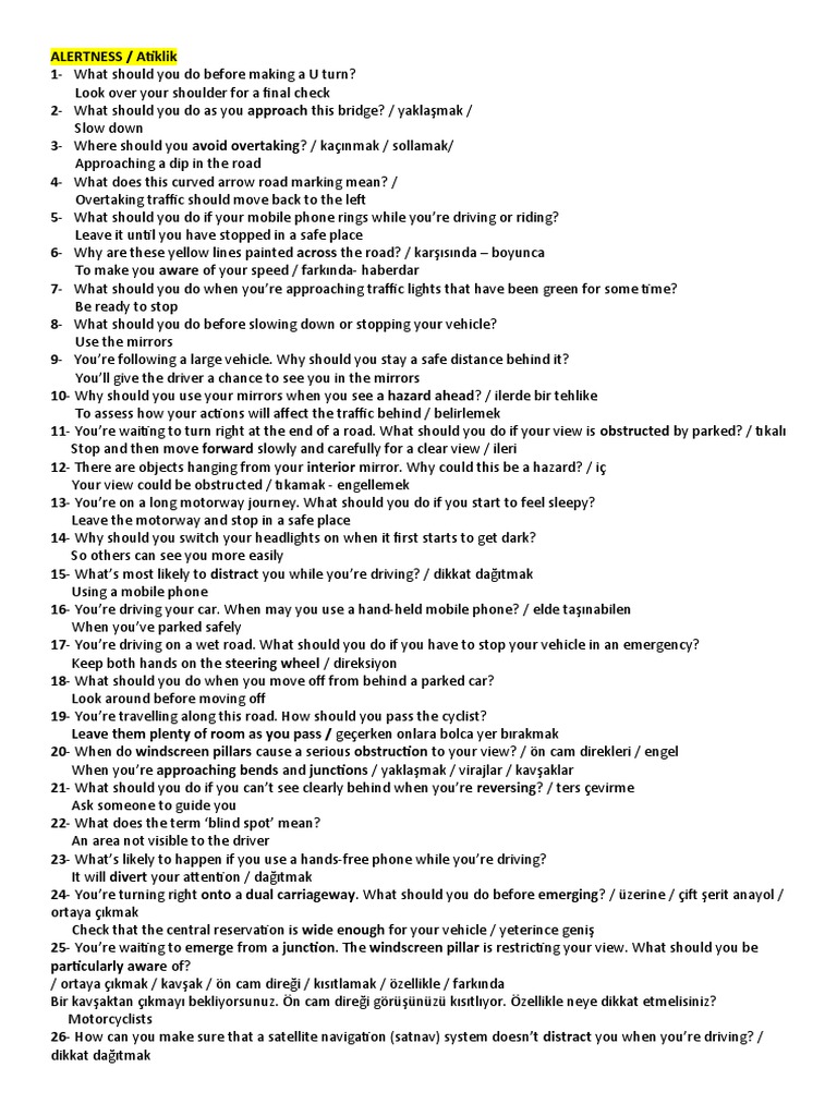 Theory Testt Pdf Traffic Traffic Light