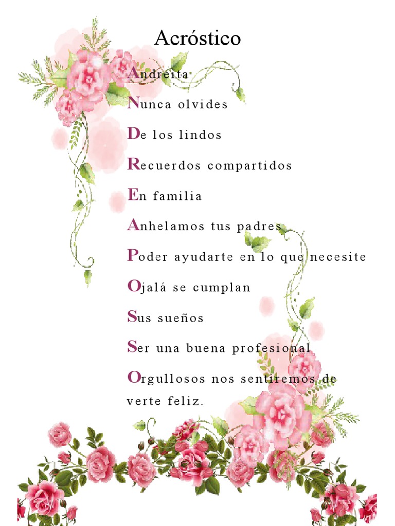 Acrostico Andrea Possoç | PDF
