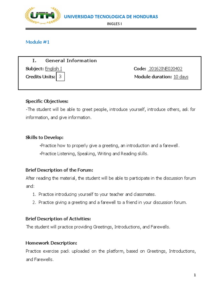 Module 1 Greetings Introductions and Farewells | PDF | Linguistics ...