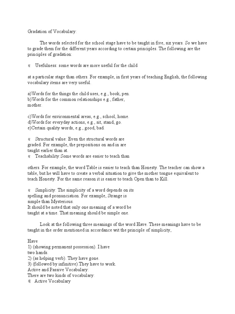 Gradation of Vocabulary | PDF | Vocabulary | English Language