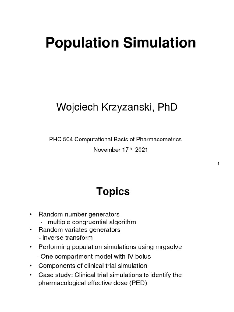 Population Simulation in Clinical Trials | PDF | Probability ...