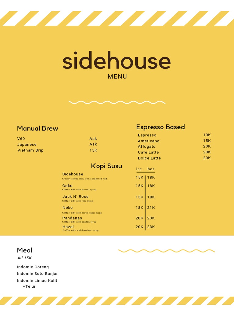Sidehouse: Manual Brew Espresso Based | PDF | Drink | Foods