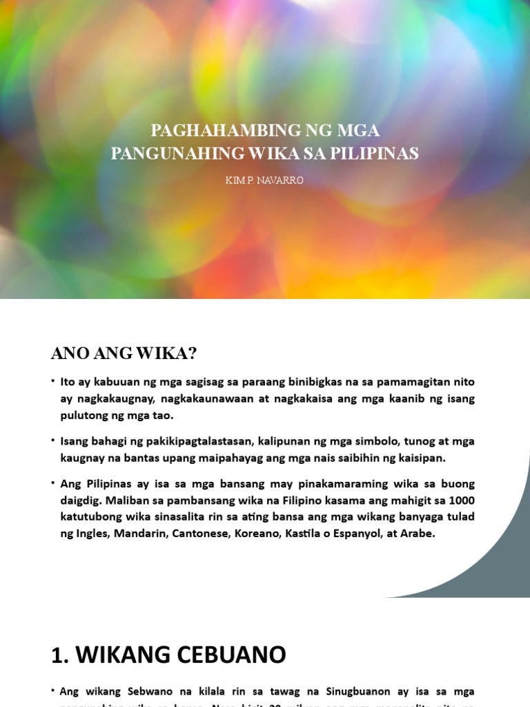 Paghahambing NG Mga Pangunahing Wika Sa Pilipinas | PDF Paghahambing NG Mga Pangunahing Wika Sa Pilipinas | PDF