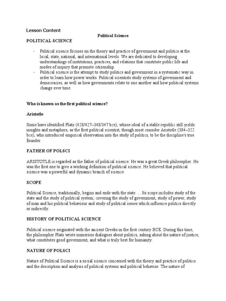 History and Nature of Political Science | PDF | Taxes | State (Polity)