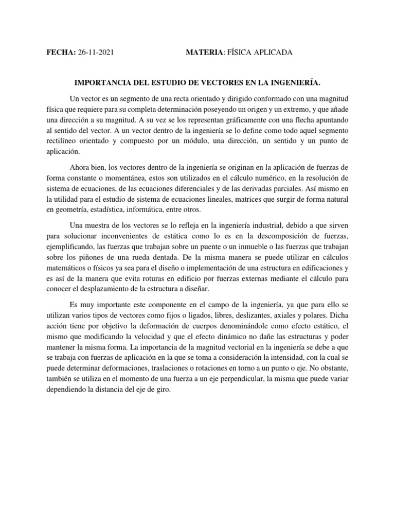 Importancia Vectorial | PDF | Vector Euclidiano | Rotación