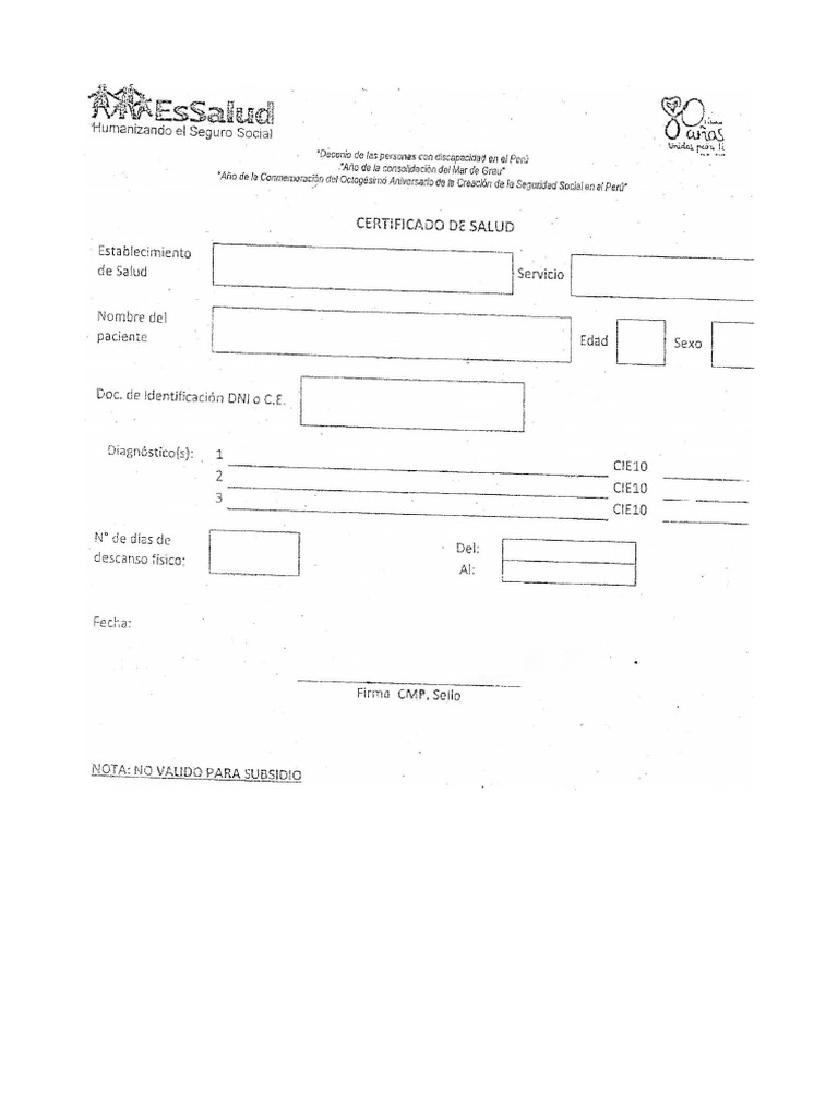 Certificado de Salud | PDF