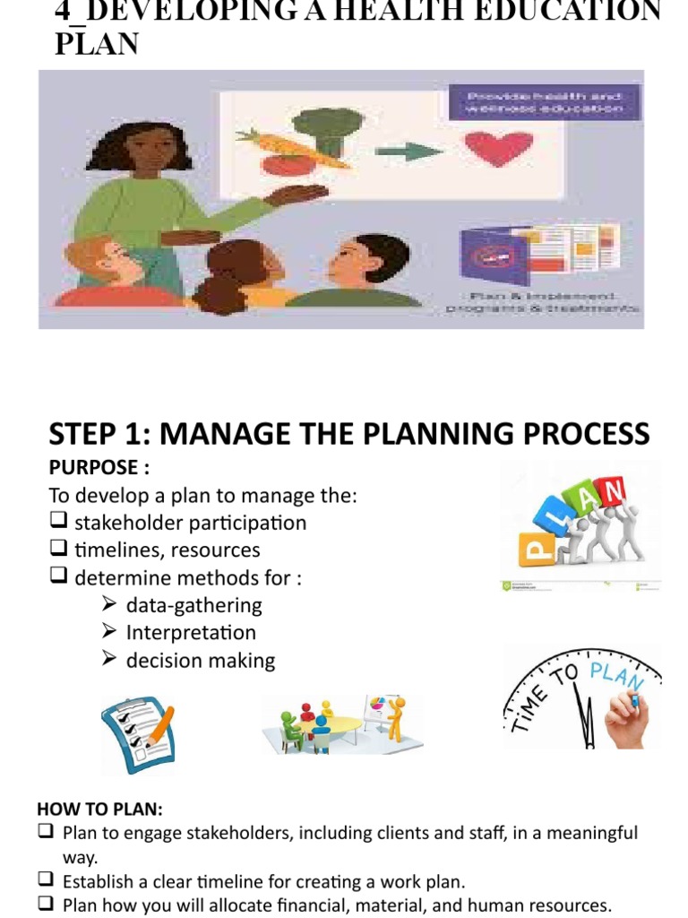 Steps to Develop a Health Education Plan | PDF | Goal | Cognition