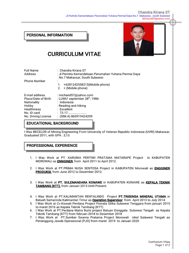 CHANDRA CV - New | PDF