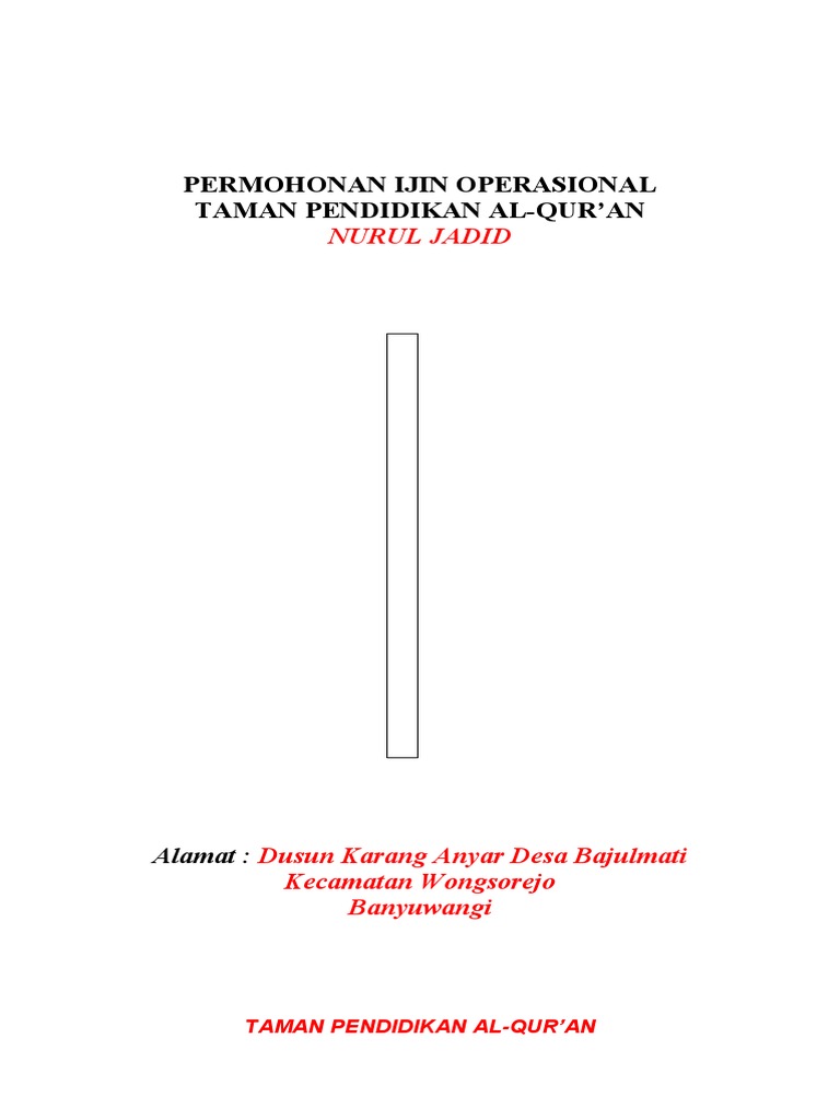 Proposal Pengajuan IJOP TPQ | PDF