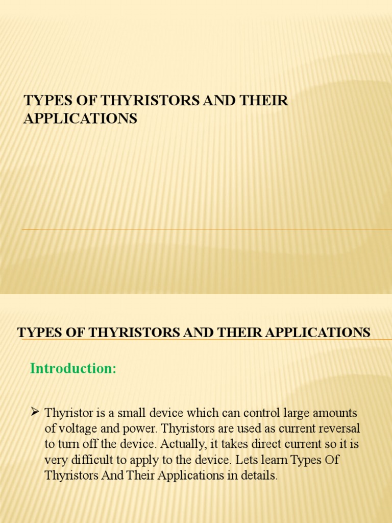 Types of Thyristors and Their Applications | PDF | Computer Engineering ...