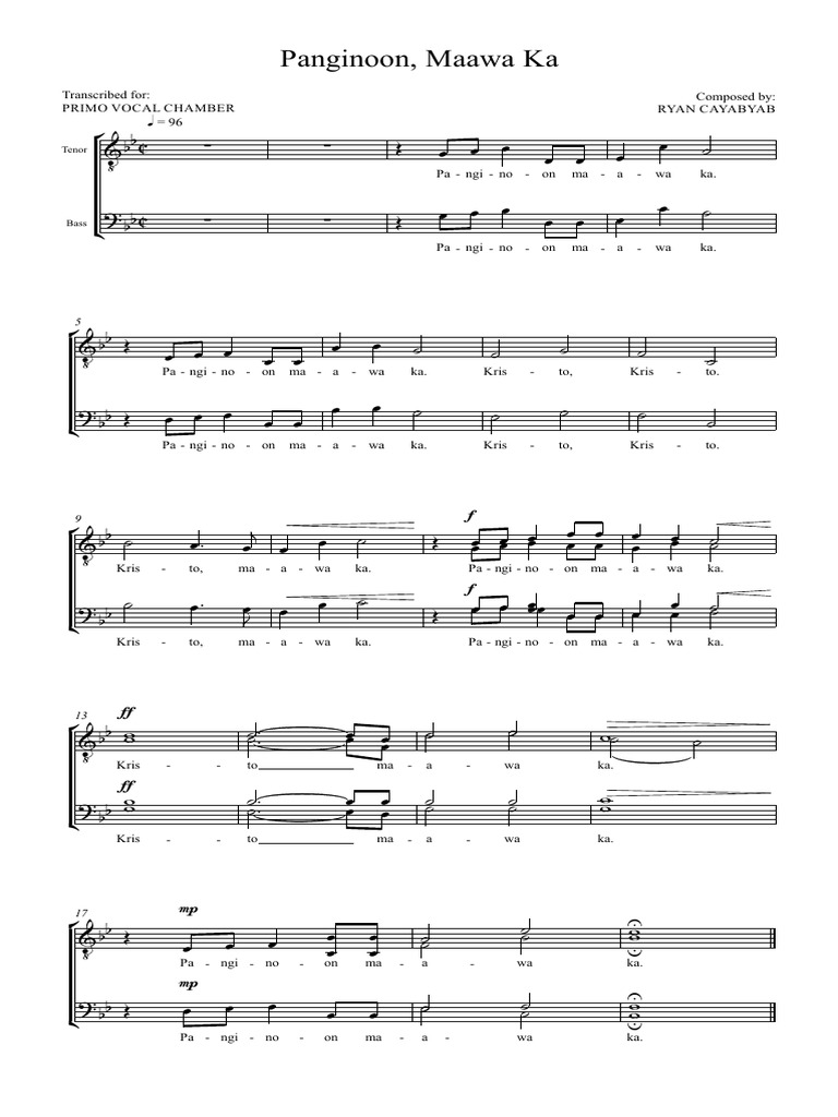 Panginoon, Maawa Ka (Ryan Cayabyab) - Full Score | PDF