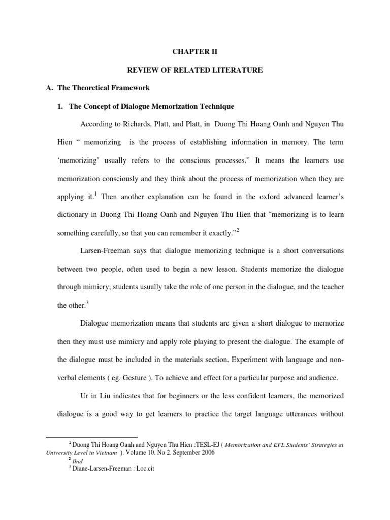 Review of Related Literature A. The Theoretical Framework 1. The ...