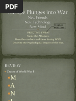 WWI European Alliances Map Activity | PDF