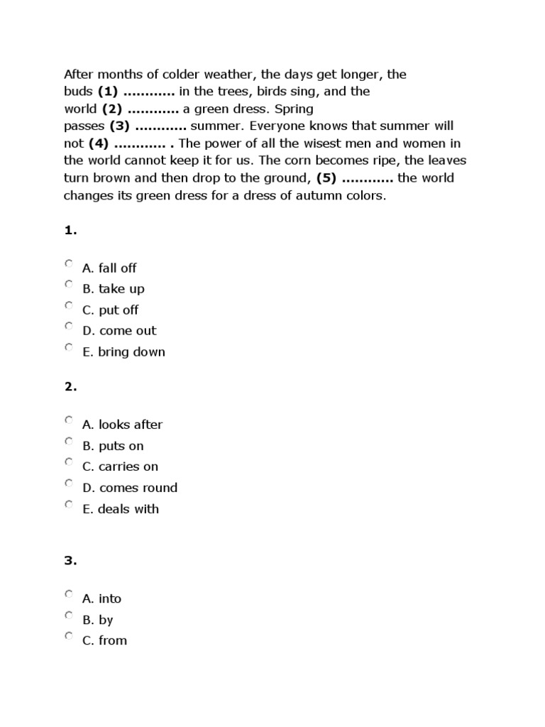 Cloze Reading Question | PDF | Foreign Language Studies | Young Adult