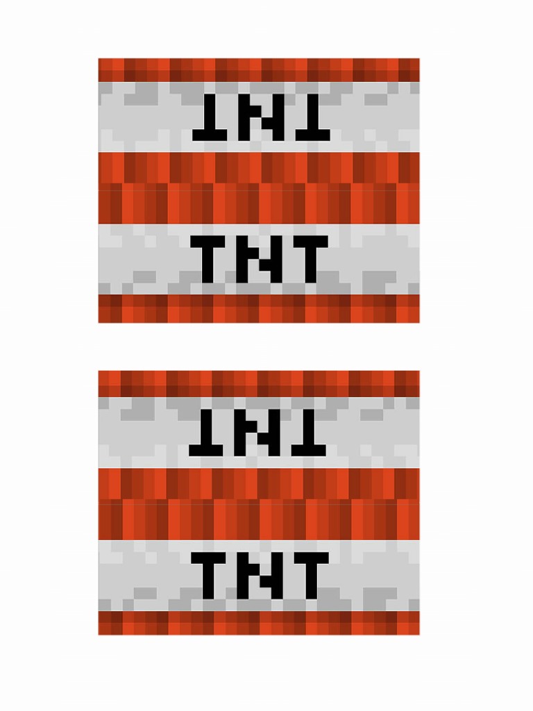 Free Minecraft Party Printable Food Labels Cupcake Toppers | PDF