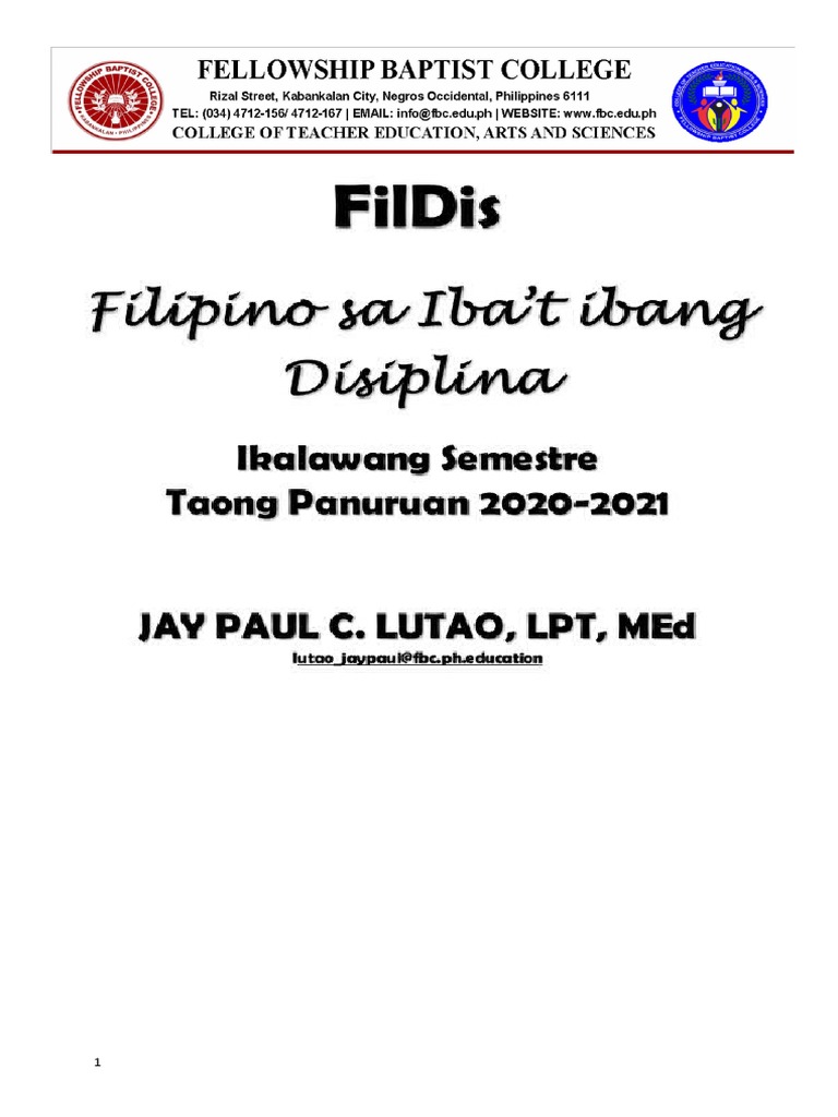 MidTerm FilDis Modyul | PDF