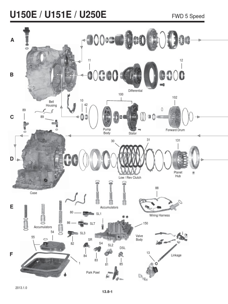 U150E / U151E / U250E: FWD 5 Speed | PDF | Clutch | Turbocharger