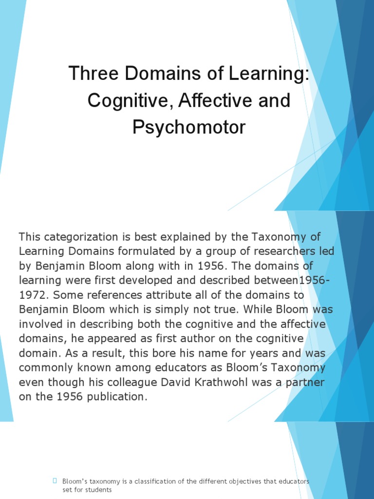 Report On Domains of Learning | PDF | Cognition | Learning