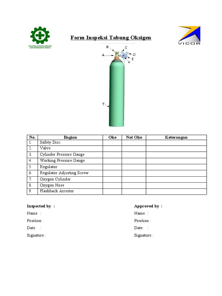 Form Inspeksi Tabung Oksigen | PDF