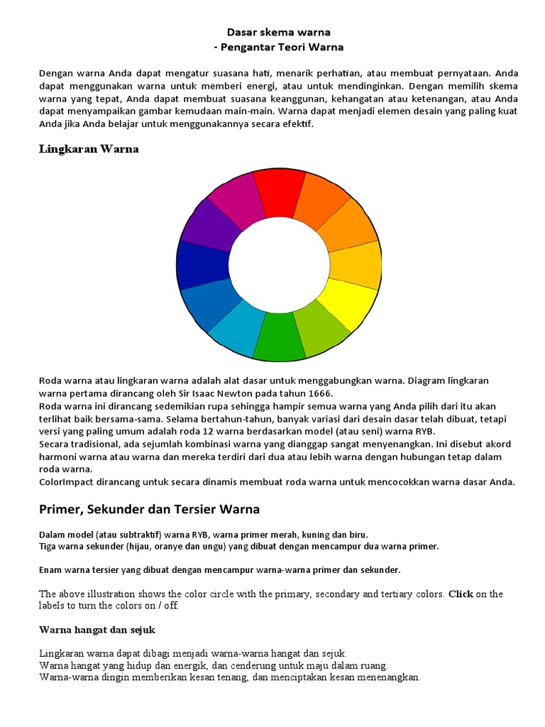 Warna Analog | PDF | Seni & Disiplin Bahasa | Seni