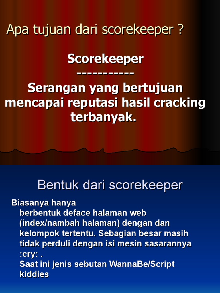 Apa Tujuan Dari Scorekeeper | PDF