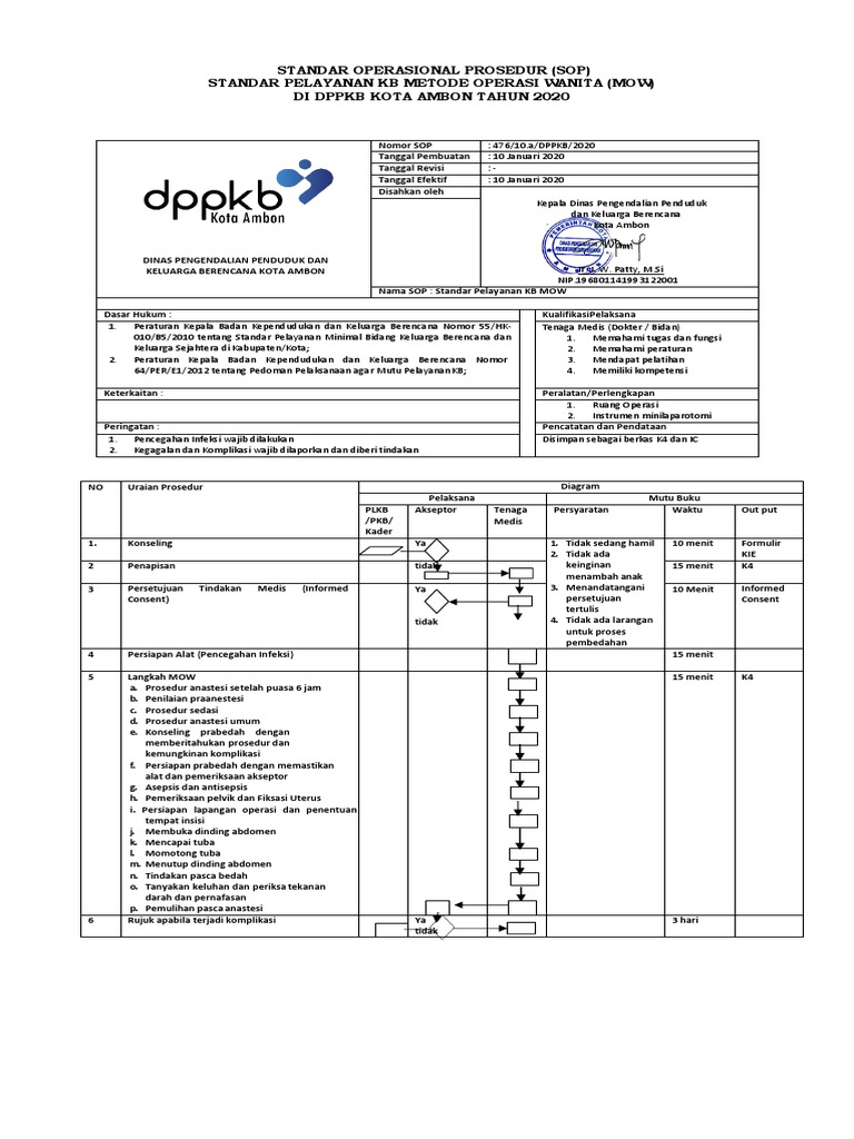 SOP PELAYANAN KB MKJP 2020 L150 X T200 | PDF