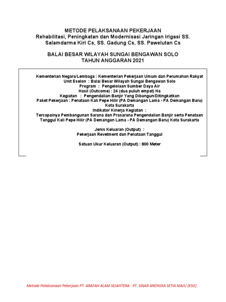 Metode Pelaksanaan Pekerjaan | PDF