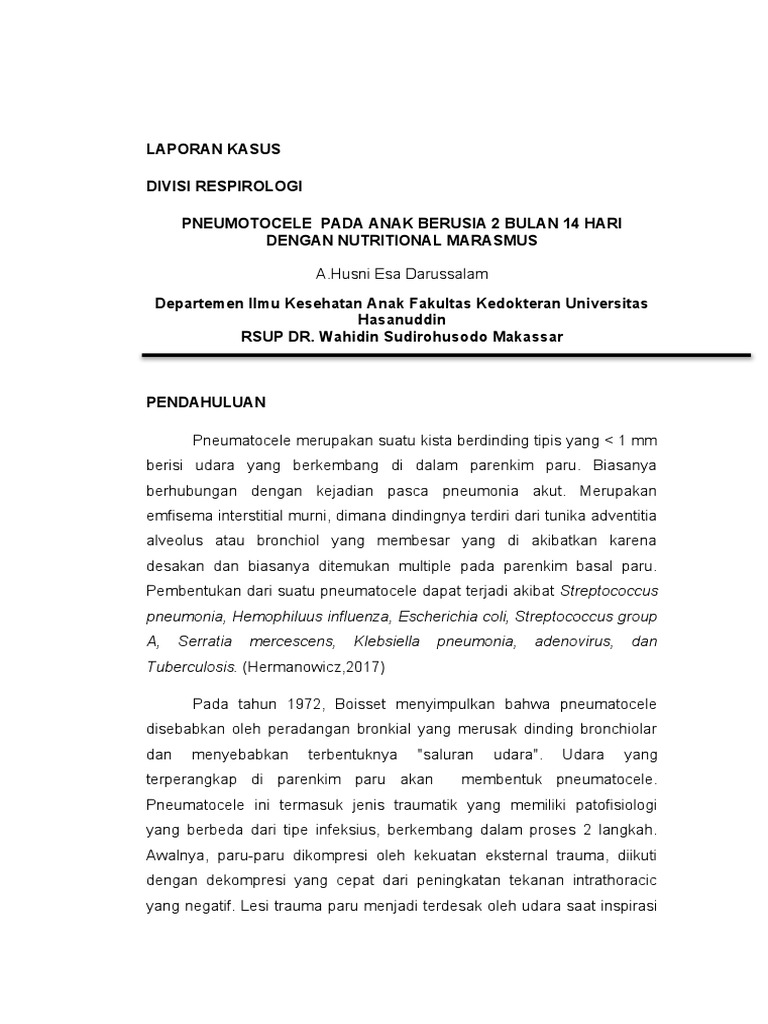Pneumatocele-Respi | PDF