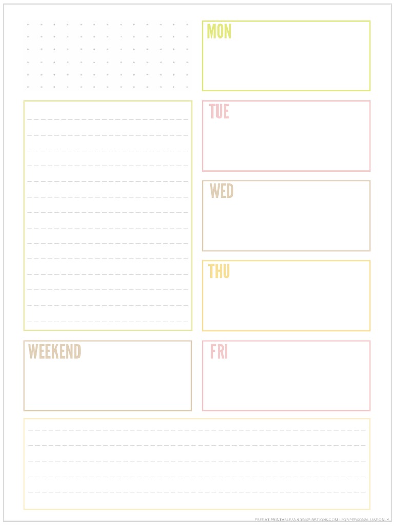Weekly Planner Template Printable | PDF
