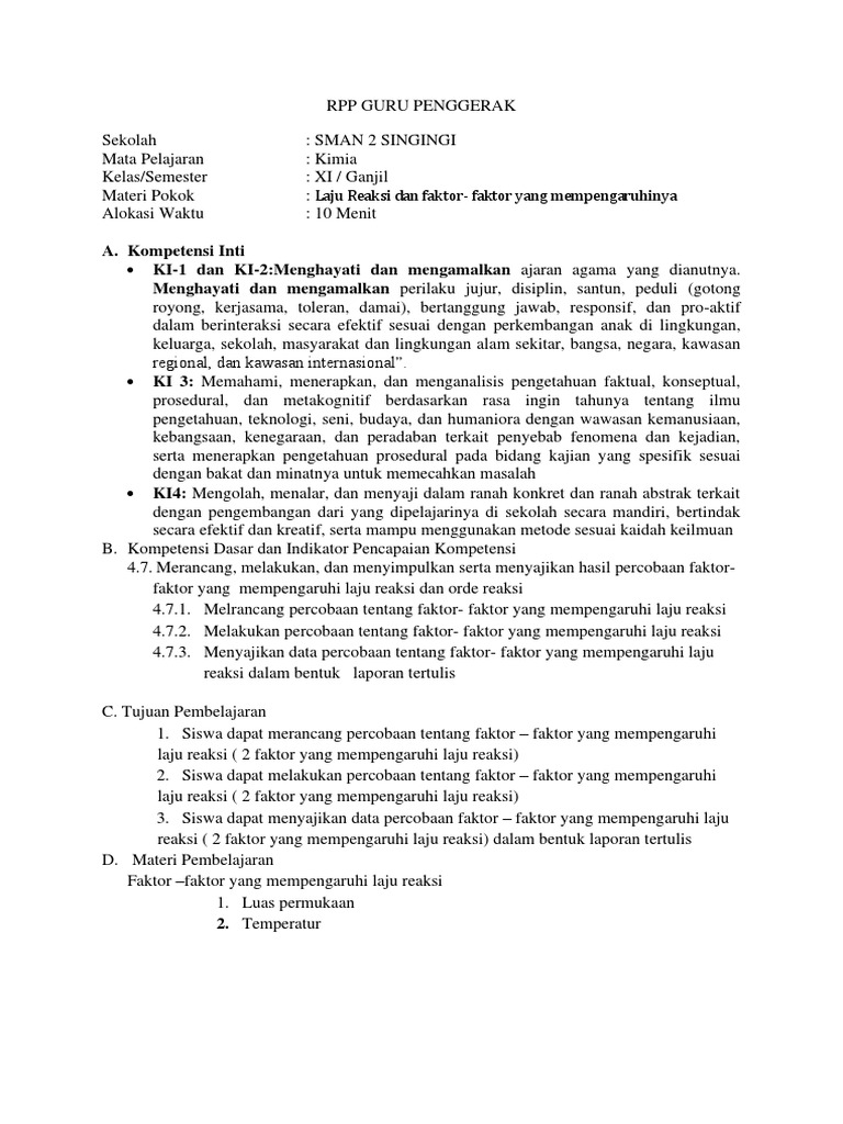 RPP Guru Penggerak | PDF