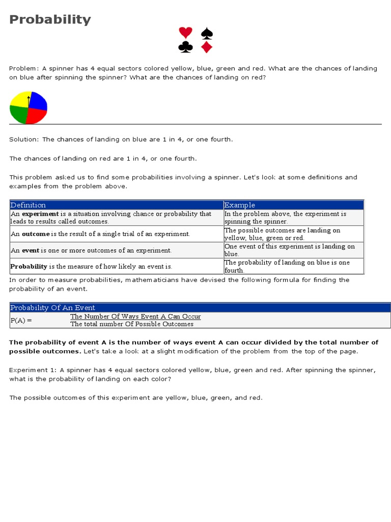 Probability: Example | PDF | Decimal | Probability