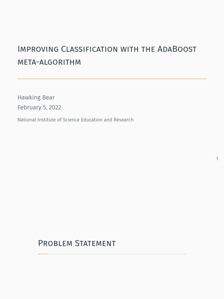 Improving Classification With AdaBoost | PDF | Statistical ...